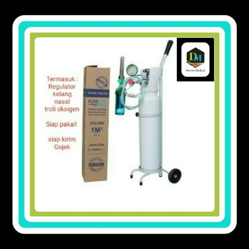 Promo Tabung Oksigen 1m3 Set (tabung Isi + Troli + Regulator) 3in1/ Paket Diskon 17% Di Seller ...