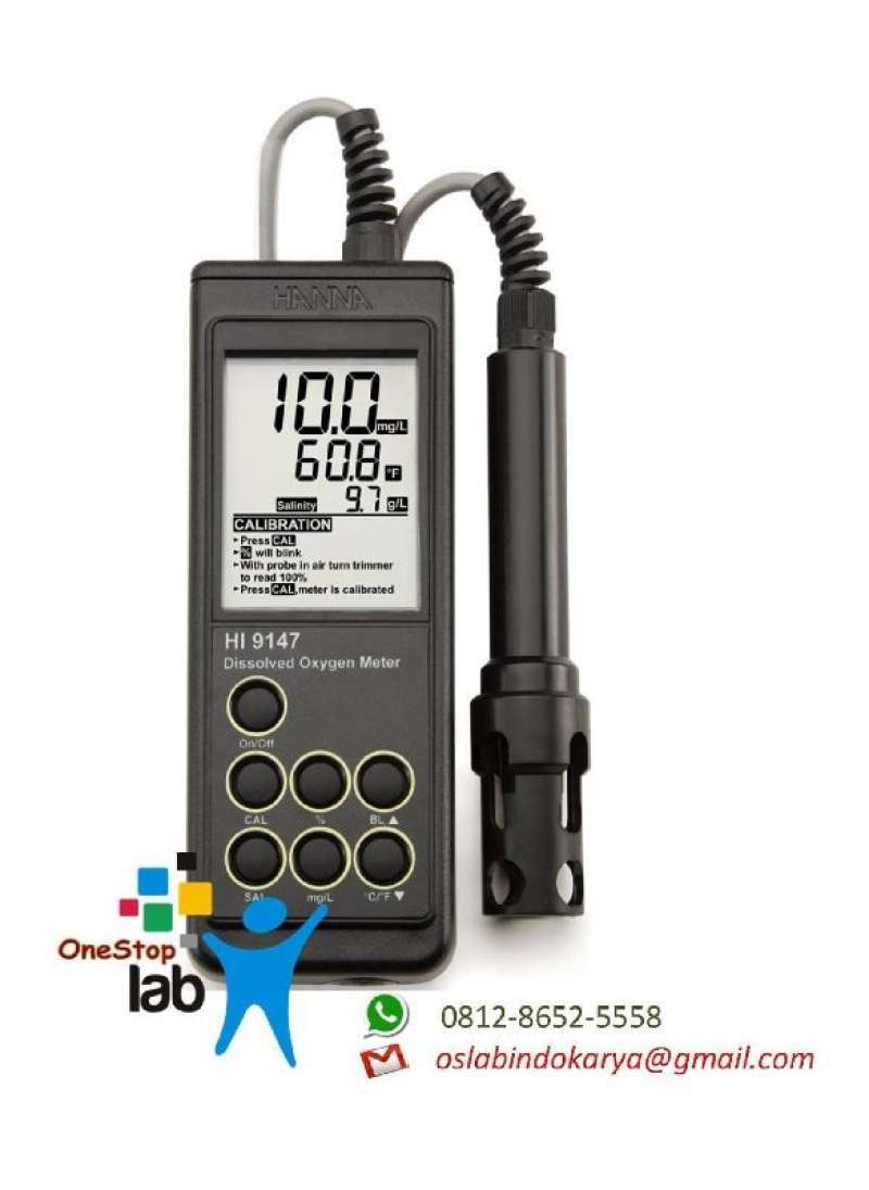 Promo Dissolved Oxygen Meter For Fish Farming, 4 M Probe Hanna Hi 9147 ...