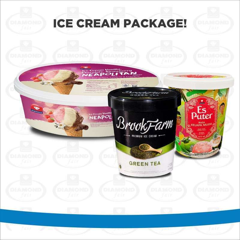 Promo Diamond Ice Cream Neapolitan Es Puter Kelapa Muda Brookfarm Ice Cream Greentea Diskon 26