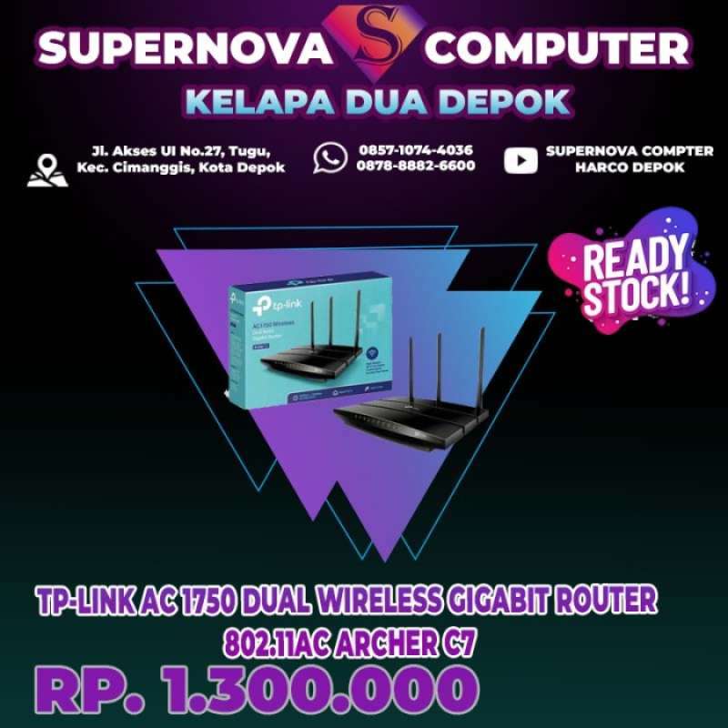 Promo Tp-Link Ac 1750 Dual Wireless Gigabit Router 802.11Ac Archer C7 ...