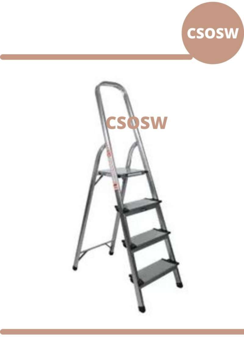 Promo Krisbow Tangga Lipat Aluminium 4 Wide Step 1.5m Ladder Alu Handle ...