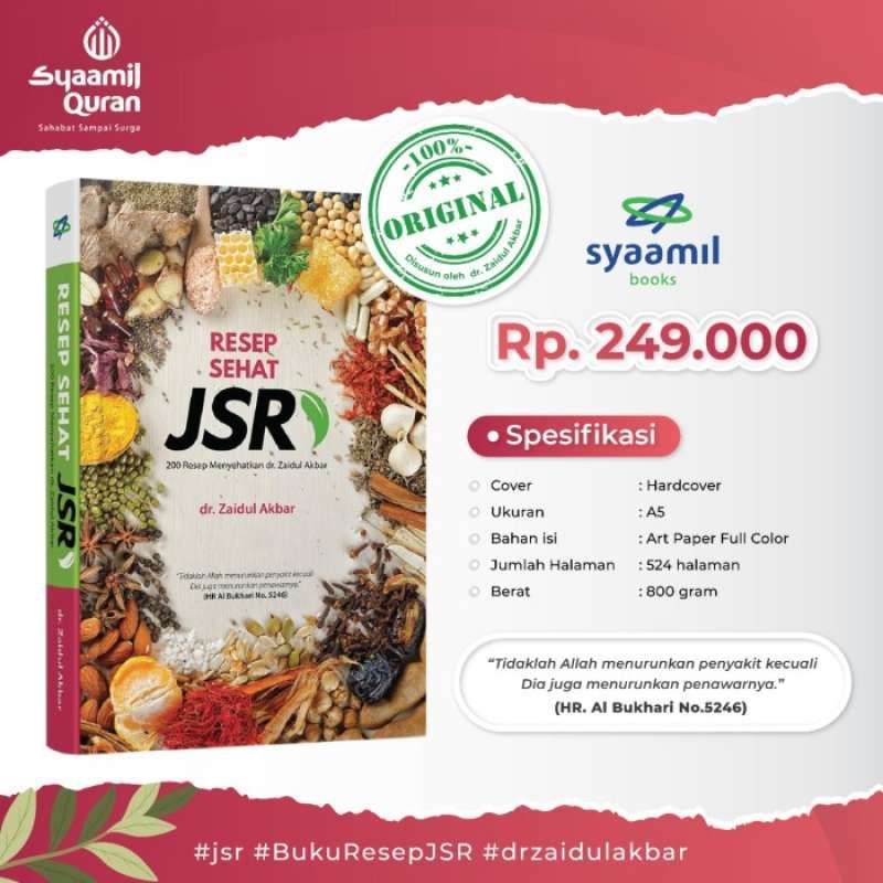 Promo Buku Resep Sehat JSR Syaamil Quran Diskon 33% di Seller DENTA ...