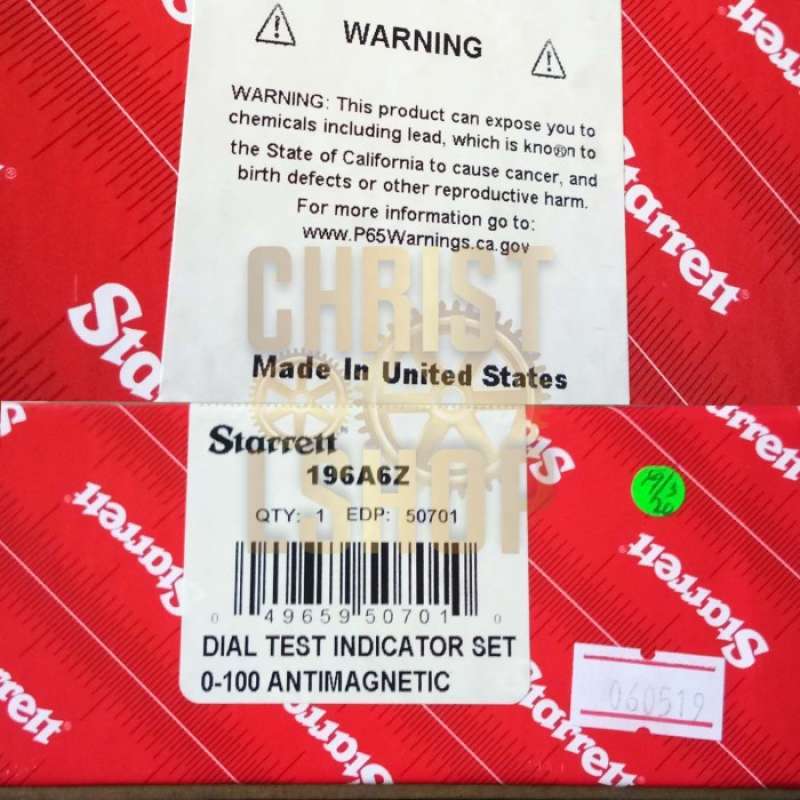 Promo Starrett - Universal Back-Plunger Dial Indicator (Cat. No. 196A6Z ...