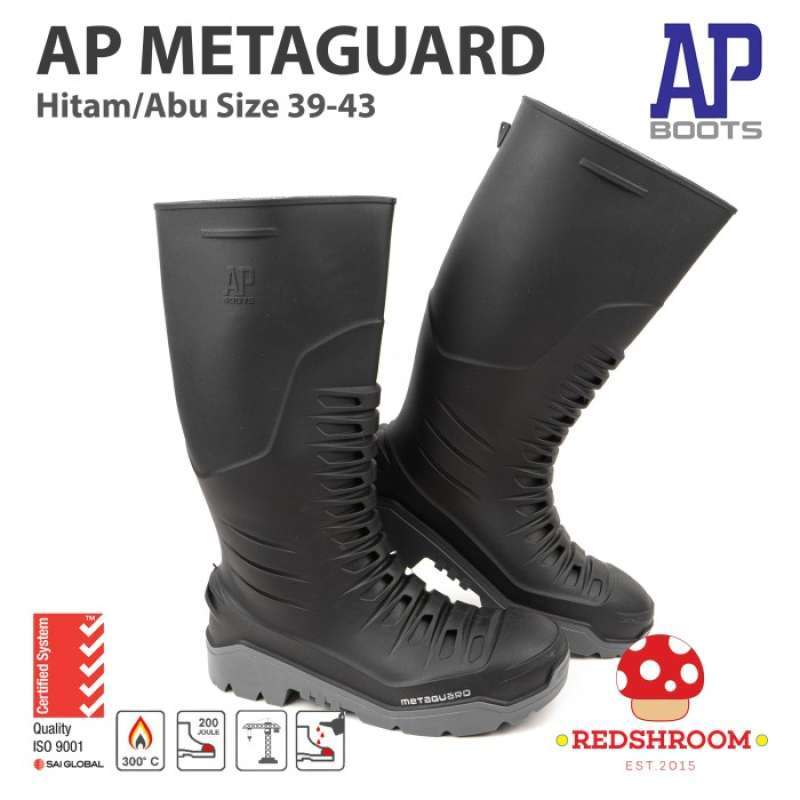 Jual Sepatu Boot Tinggi Ap Boots Metaguard Safety Hitam Proyek ...