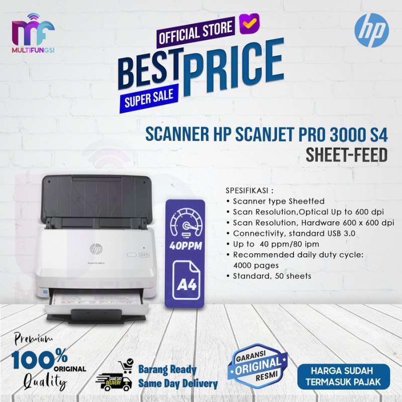 Jual Scanner Hp Scanjet Pro 3000 S4 Sheet-feed Di Seller Multifungsi ...