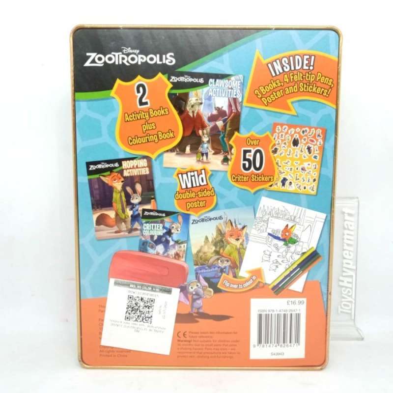 Promo Zootropolis Tin 50 Stickers Activity Colouring Story Book ...