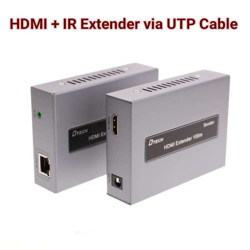 Promo Hdmi + Ir Extender Via Utp Cable Cat5E/6 Single Rj-45 (Up To 100 ...