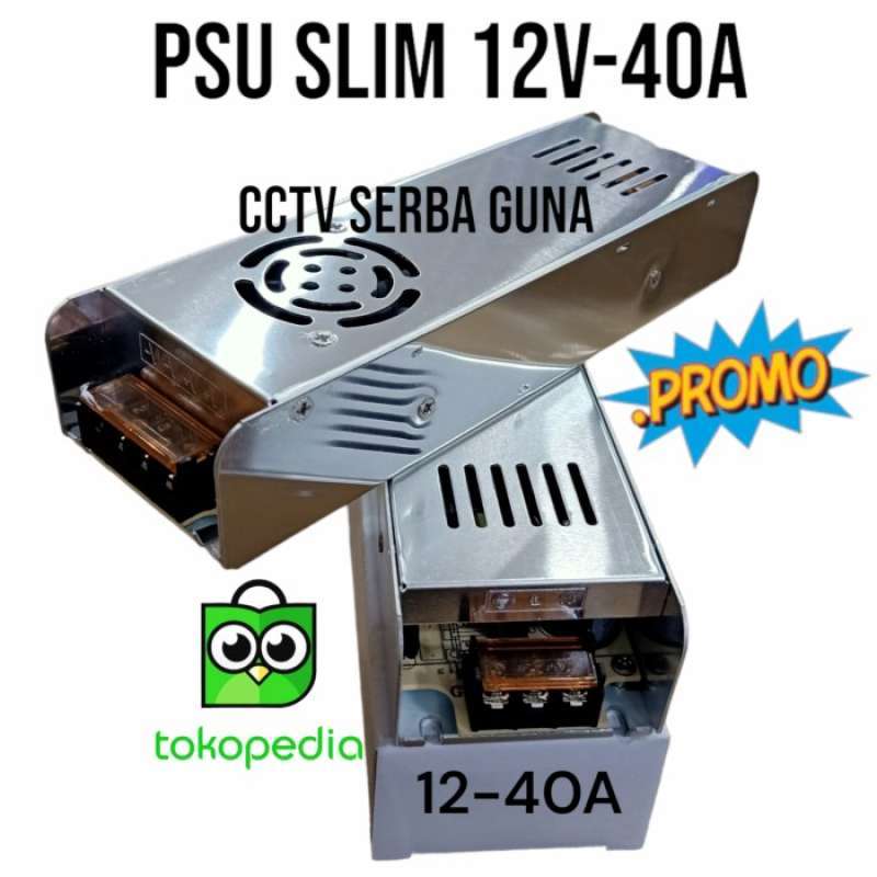 Promo Adaptor Slim 12V 40A Power Supply LED Switching 480W 40 Ampere 12 ...