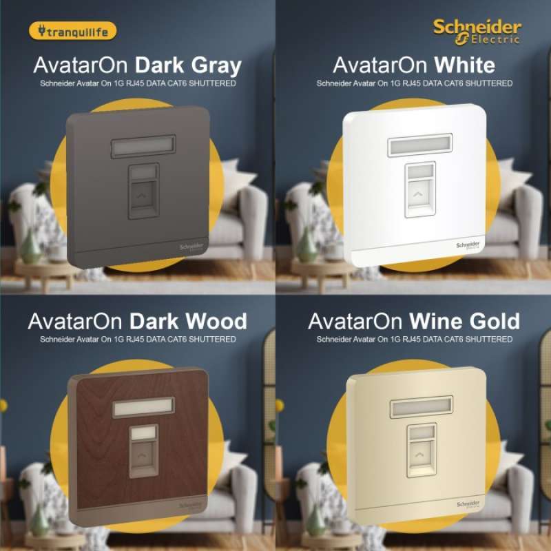 Promo Schneider Avatar On 1G RJ45 DATA CAT6 SHUTTERED Colokan Tembok ...