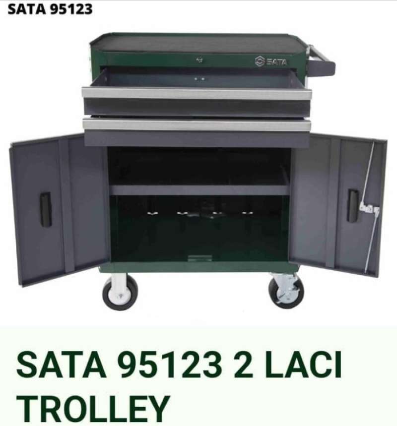 Promo SATA 2 DRAWER TROLLEY 95123 DRAWER TOOL TROLLEY / CART SATA TOOLS ...