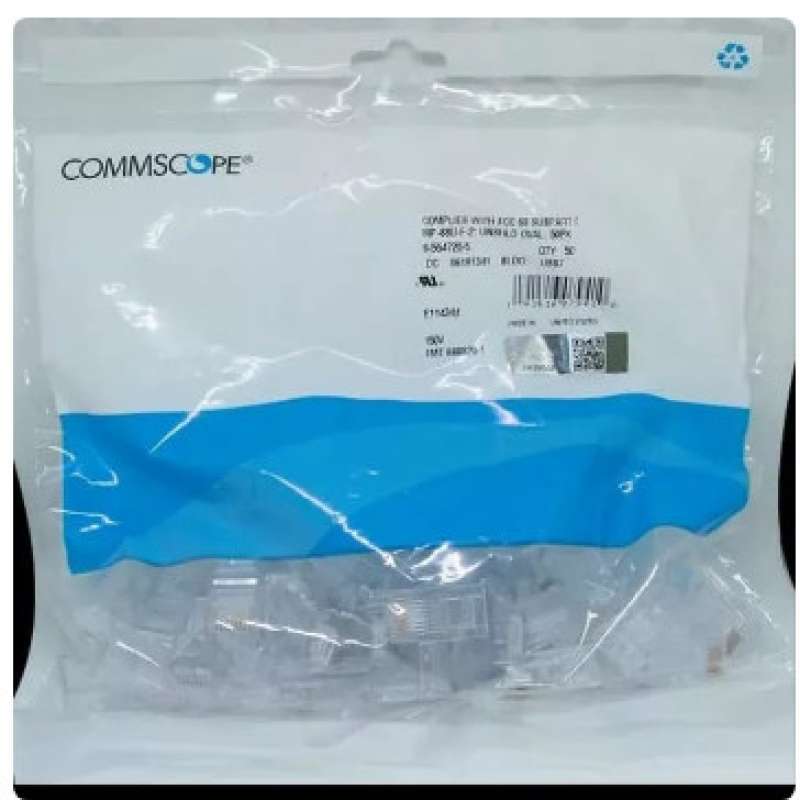 Promo Rj45 Amp Commscope [Original] Konektor Rj45 Utp Isi 50 Pc Diskon ...