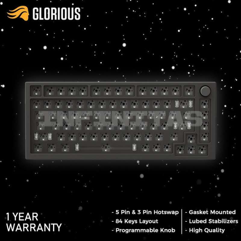 Promo Glorious GMMK PRO 75% Barebone Mechanical Keyboard Kit Black ...