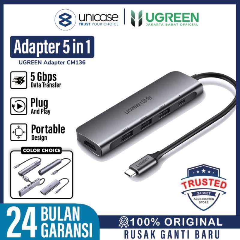 Promo Adapter Cable HUB USB C 5in1 UGREEN / Laptop Multi Port HUB ... Promo Adapter Cable HUB USB C 5in1 UGREEN / Laptop Multi Port HUB ...