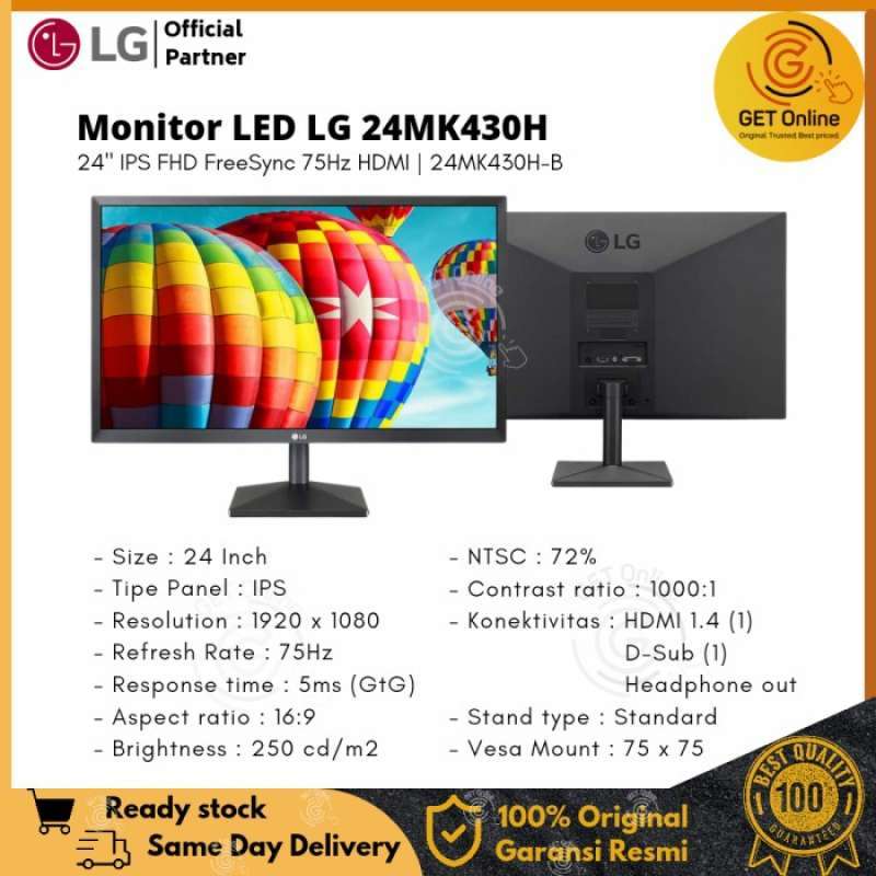 Promo Monitor Led Lg 24- Lg 24mk430h 24mk430h-b Ips 1920x1080 Hdmi 75hz ...