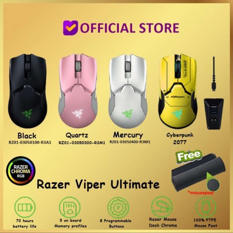 Promo Razer Viper Ultimate Hyperspeed Wireless Gaming Mouse Charging ...