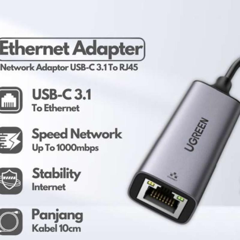 Promo Ugreen Cm199 Network Adapter Usb-C 3.1 To Rj45 Gigabit Ethernet ...