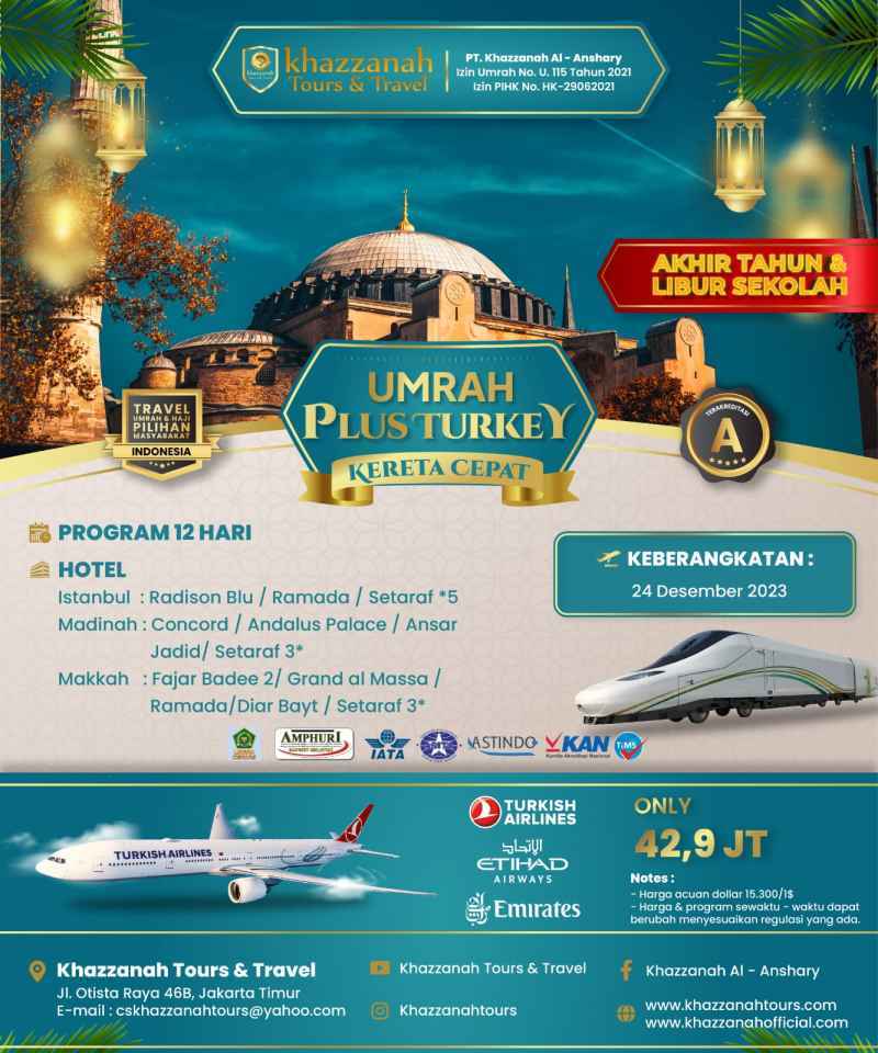 Jual UMRAH PLUS TURKEY di Seller Khazzanah Tours & Travel - Bidaracina ...