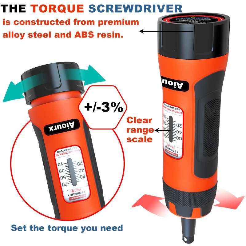 Promo Aiourx 1/4 Drive Click Torque Wrench Set, 10-70 in.-lb., 15 ...