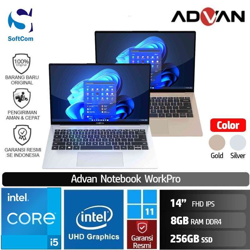 Promo Advan Notebook WorkPro [Core i5-1035G7/8GB/256GB SSD/14 FHD IPS ...