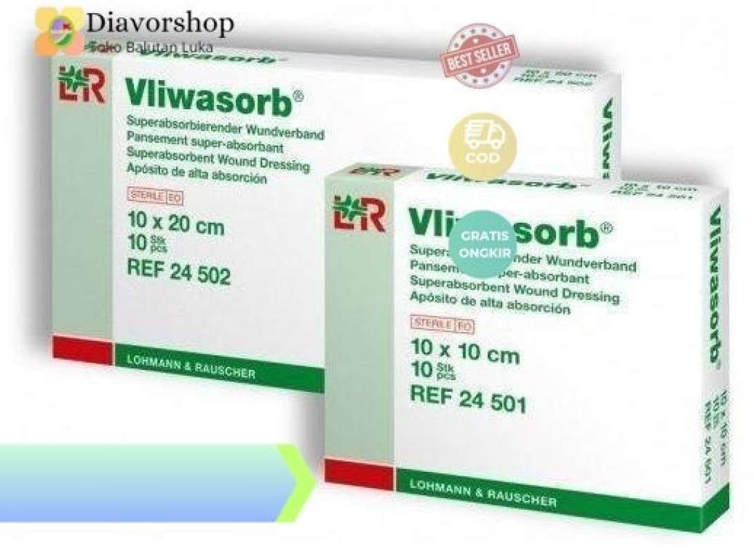 Jual Vliwasorb 10x10cm Spon Luka 1 Lembar / Superabsorbent Wound ...