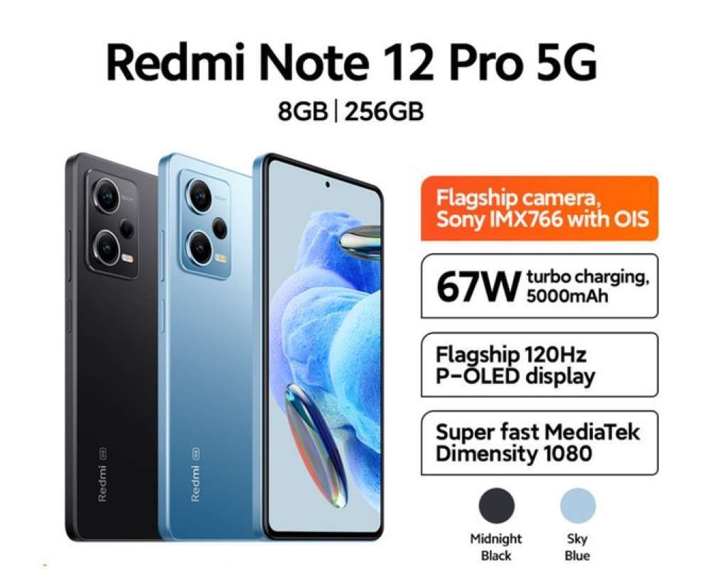 Jual REDMI NOTE 12 Pro 5G RAM 8/256 GB GARANSI RESMI ORIGINAL BISA ...