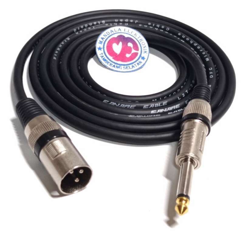 Jual Kabel Mic Xlr Male 3 Pin To Jack Akai Mono 6.5mm 1m Full - Hitam ...