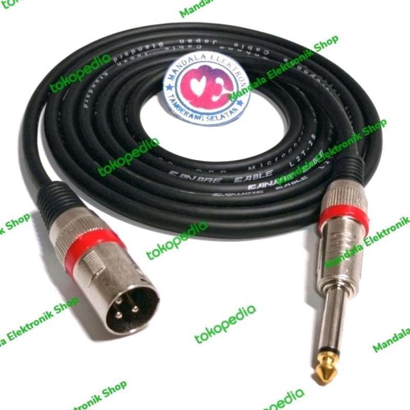 Jual Kabel Mic Xlr Male 3 Pin To Jack Akai Mono 6.5mm 1m Full - Hitam ...