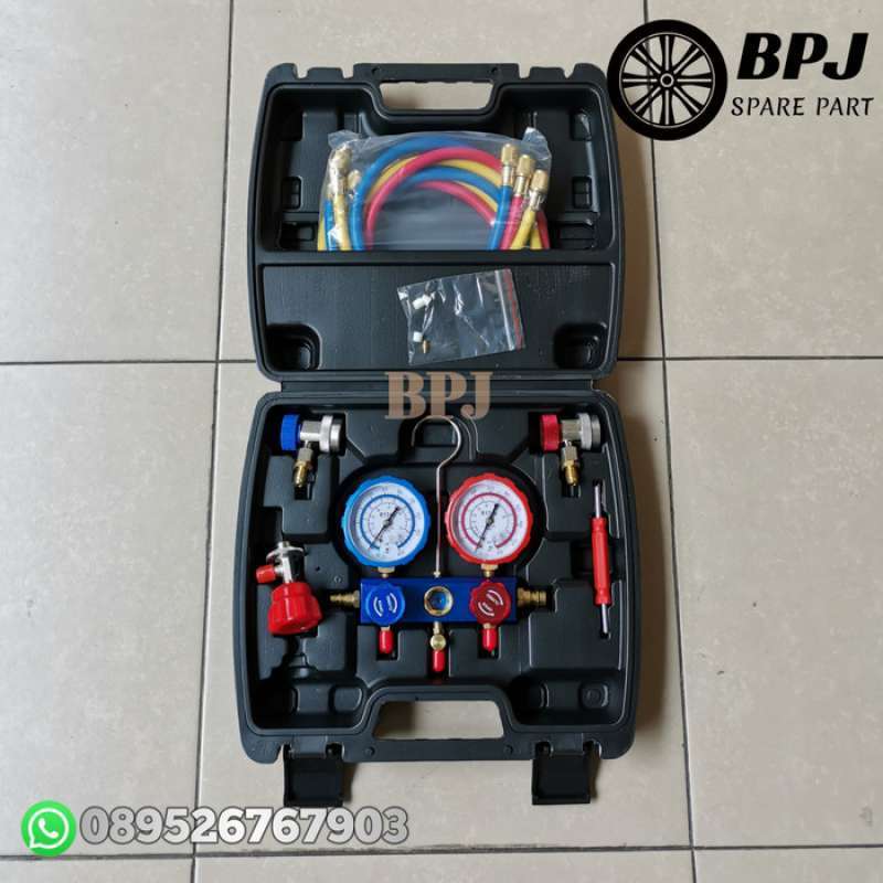 Promo Testing Manifold Double Gauge Set Meteran Freon AC R134 R134a ...