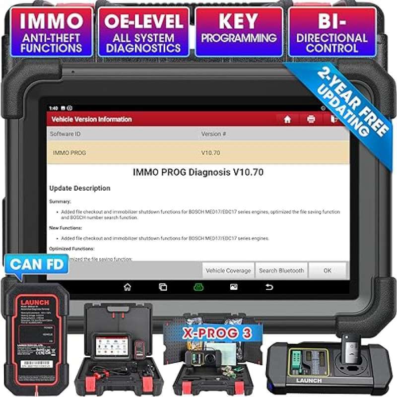 Promo LAUNCH X431 IMMO Elite 2023 Newest Key Programming Tool with X-PROG3 Key Programmer, Car ...