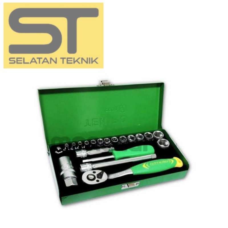 Promo tekiro socket set 21 pcs 6 pt 1/4 - 3/8 Diskon 24% di Seller ...