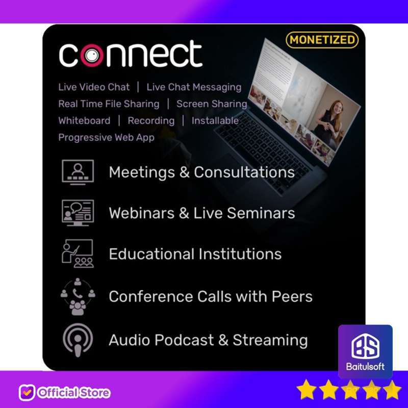 Promo SOURCE CODE APLIKASI CONNECT - VIDEO CONFERENCE, ONLINE MEETINGS ...