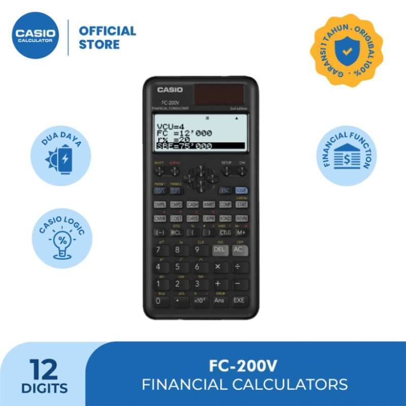 Promo Casio Financial Calculator Fc-200v Diskon 23% Di Seller Silia ...