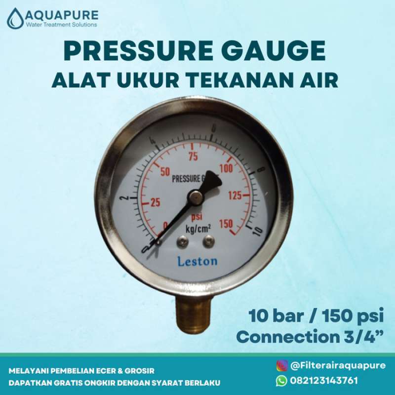 Jual Pressure Gauge 10 Bar - Alat Ukur Tekanan Air Leston Di Seller ...