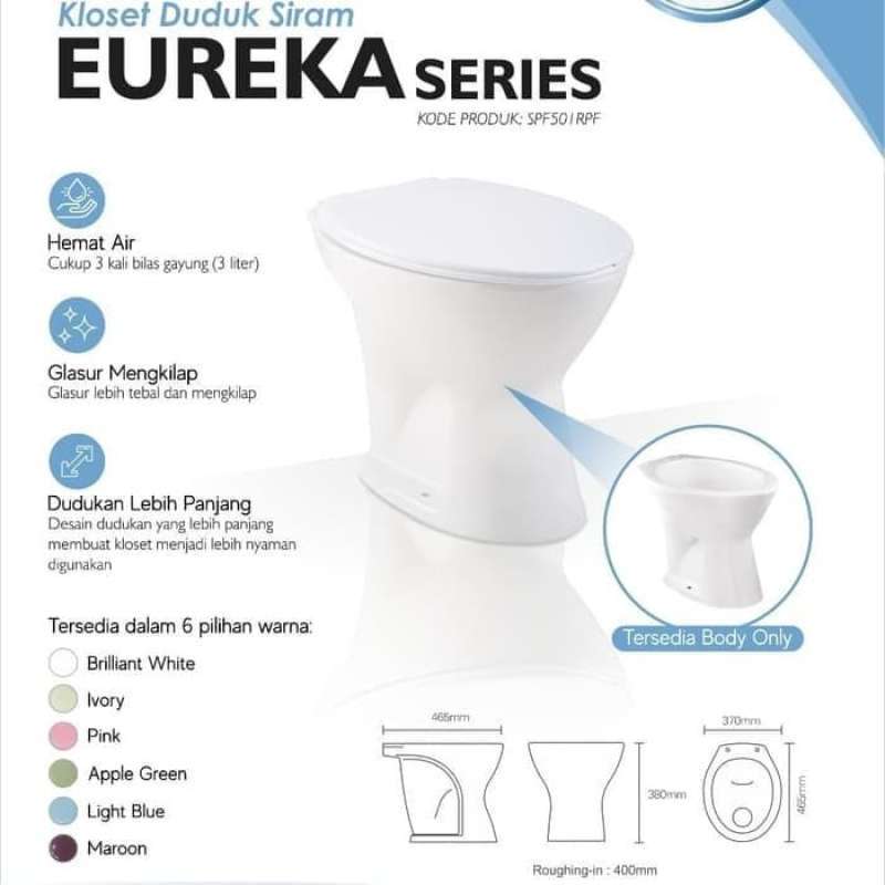 Jual CLOSET / KLOSET TRILLIUN WARE EUREKA - SET CLOSET DUDUK SIRAM di ...