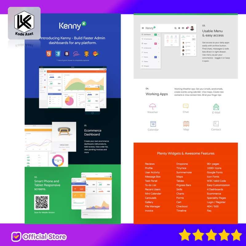 Jual Kenny – Dashboard / Admin Site Responsive Template By Kodeaset Di Seller Kodeaset ...