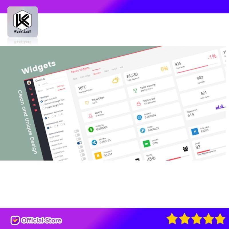 Promo Crush It - Bootstrap Admin Application Template & Ui Kit By Kodeaset Diskon 99% Di Seller ...