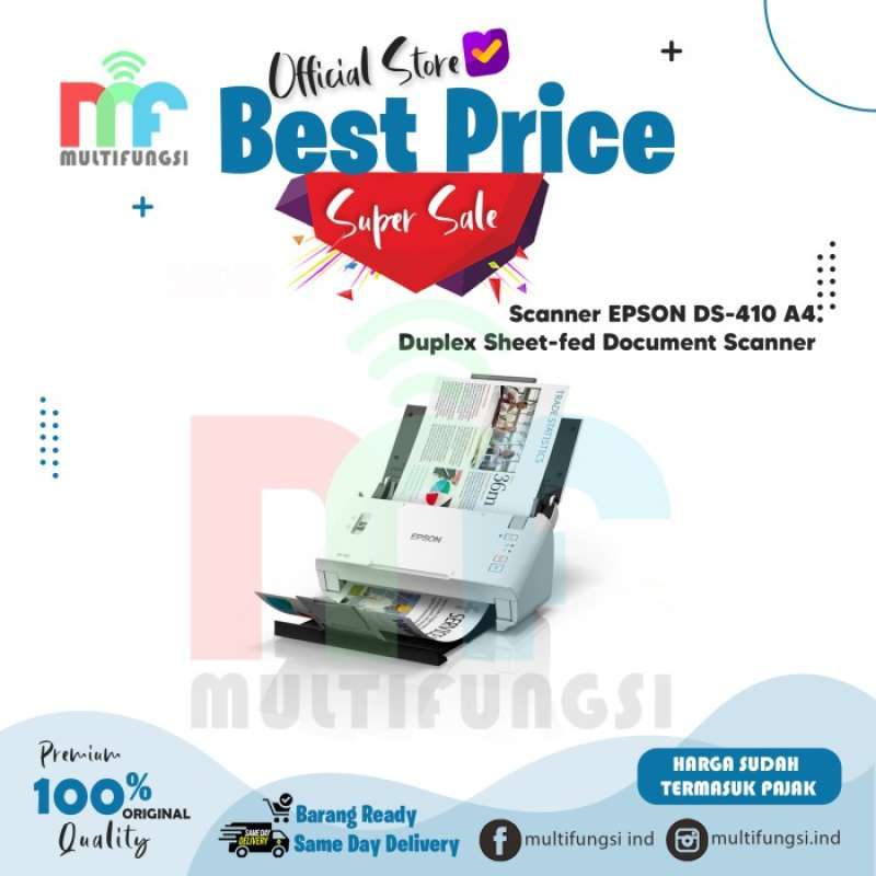 Promo Scanner Epson Ds-410 Duplex Sheet-fed Document Ds410 Garansi ...