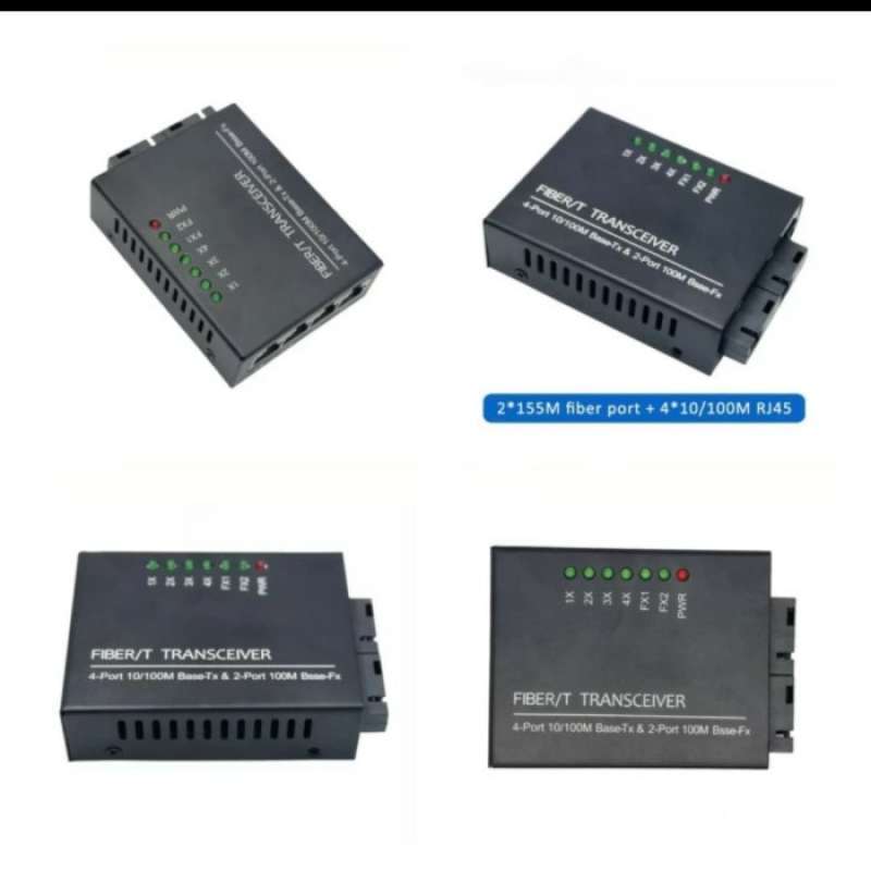 Promo Ethernet Fiber Switch 4 RJ-45 2SC Optic Media Converter Single ...