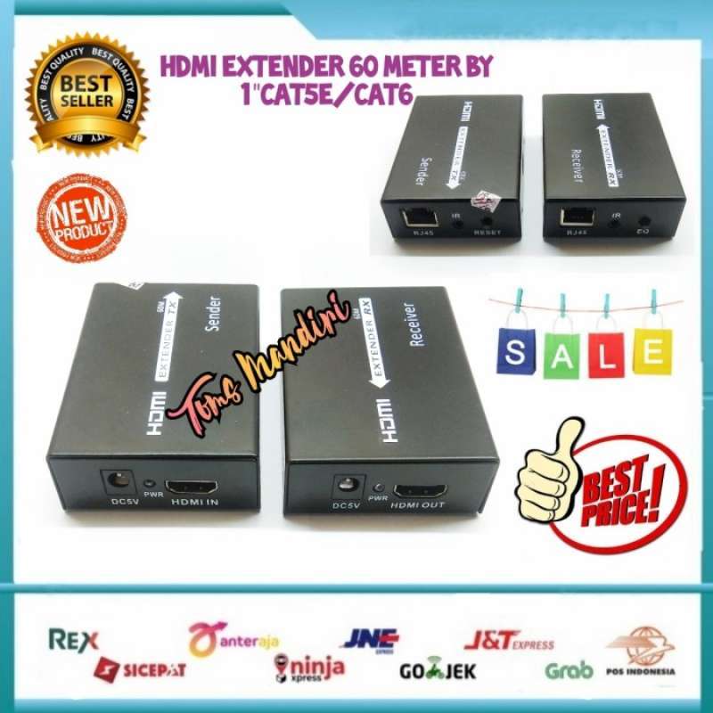 Promo Hdmi Extender TX/RX Over Ethernet Cable rj45 60 Meter Cat5e ...