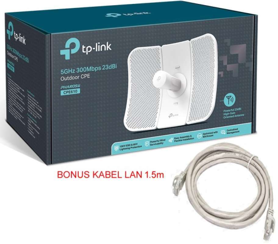 Promo TP Link CPE610 5Ghz 300Mbps 23dbi Outdoor Pharos CPE 610 Diskon ...