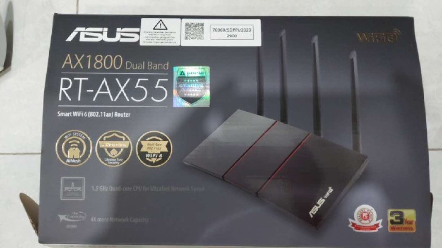 Promo ASUS RT-AX55 Dual Band WiFi 6 AX1800 Wireless Router with AiMesh ...