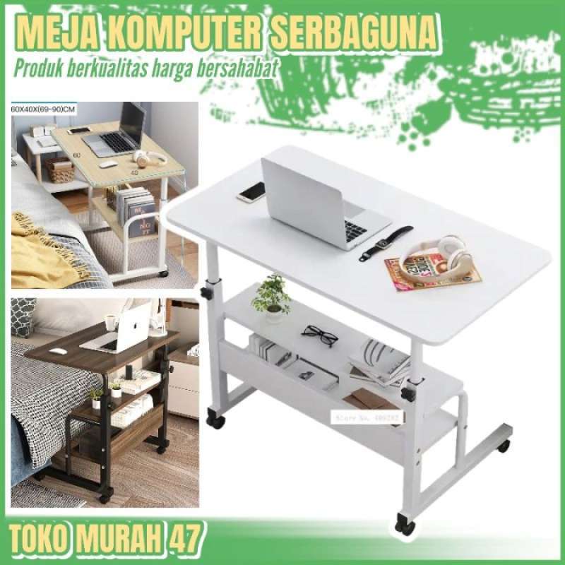 Jual Meja Laptop Roda Adjustable Portable Laptop Desk Samping Tempat ...