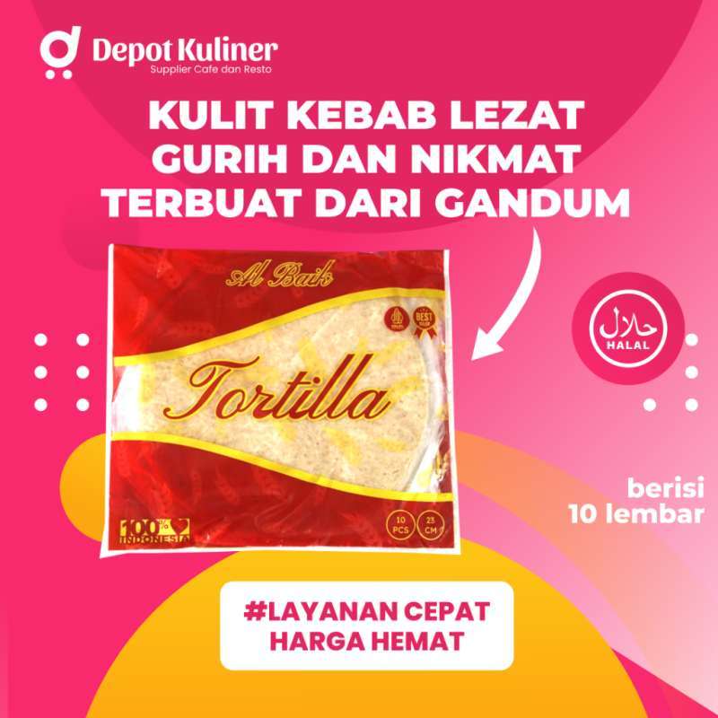 Jual Tortilla Kulit Kebab Gandum 23 Cm Isi 10 Lembar Di Seller Depot ...