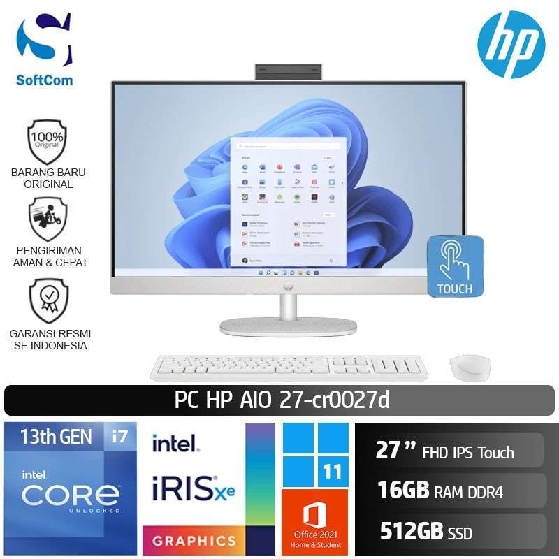 Promo Pc Hp Aio 27 Cr0027d Desktop Pc [core I7-1355u/16gb/512gb Ssd/27 ...