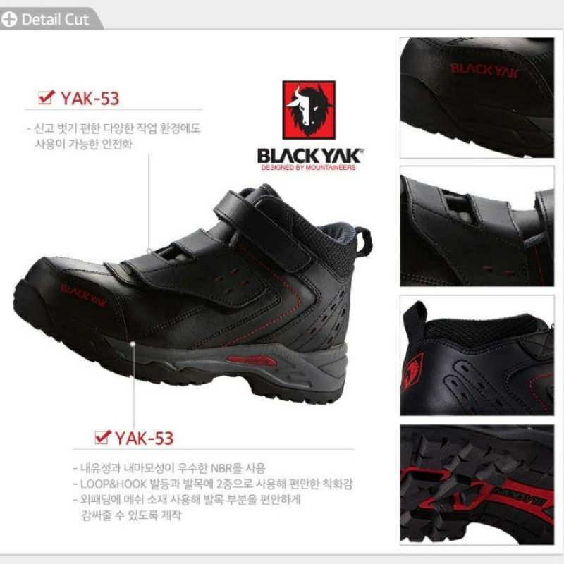Promo Sepatu Safety Shoes Black Yak 53 Style Velcro Boots Ðÿ’¯% Diskon ...
