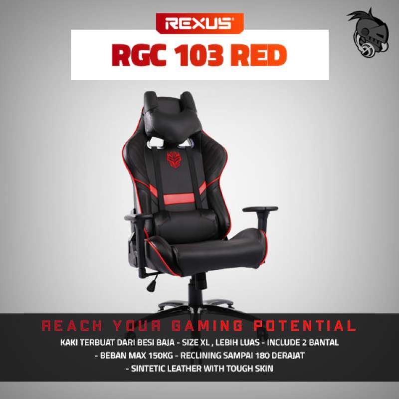 Promo Rexus Gaming Chair / Kursi Gaming Rgc 103 V2 Merah Diskon 23% di ...