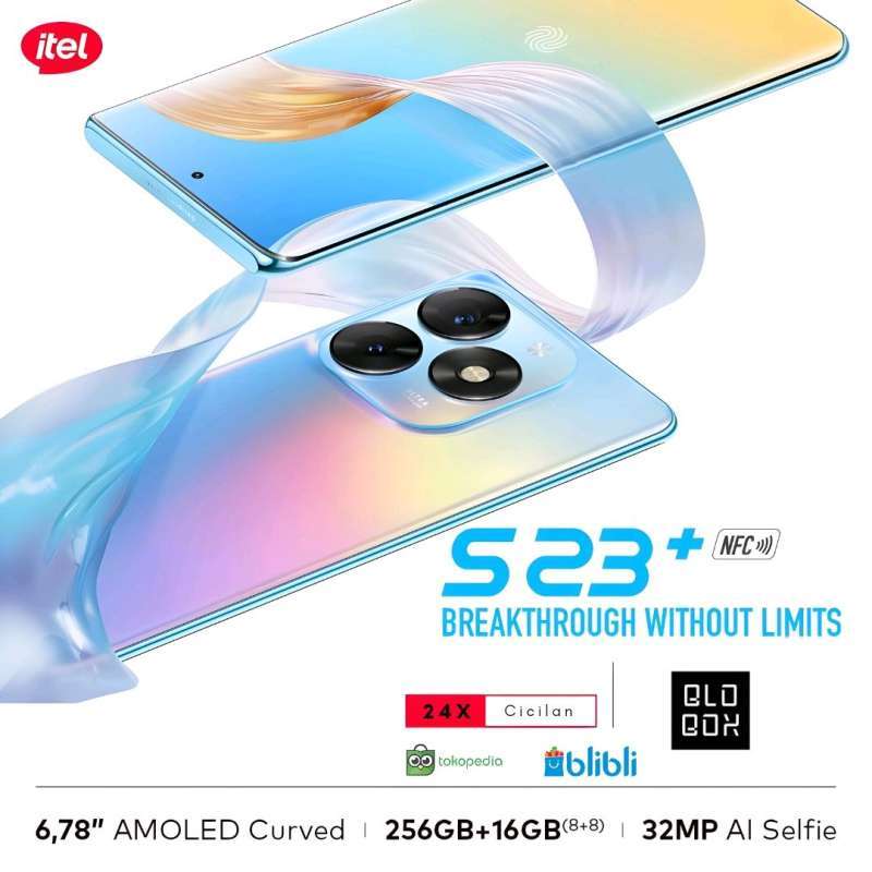 Promo ITEL S23+ PLUS RAM 16GB(8+8GB) + ROM 256GB - AMOLED CURVED - NFC BNIB + FREE CHARGER ...