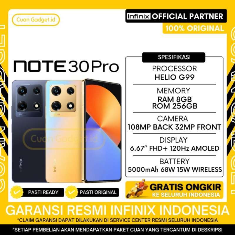 Promo INFINIX NOTE 30 PRO 8/256 NOTE 30 8/256 NOTE 30PRO GARANSI RESMI ...