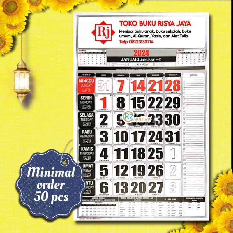 Jual Kalender Custom Sablon Tahun 2024 Ukuran Tanggung (minimal Order ...