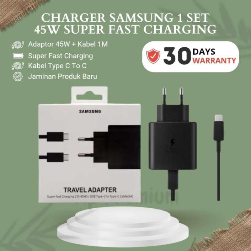 Jual CHARGER SAMSUNG SUPER FAST CHARGING 45W ORI ADAPTER+KABEL TYPE C TO C di Seller PakDiduk ...